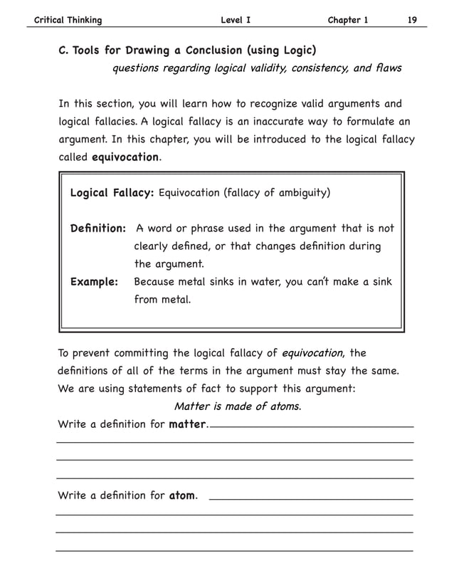 Conclusions in Critical Thinking | PDF