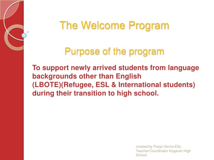 Kogarah High School Welcome Program