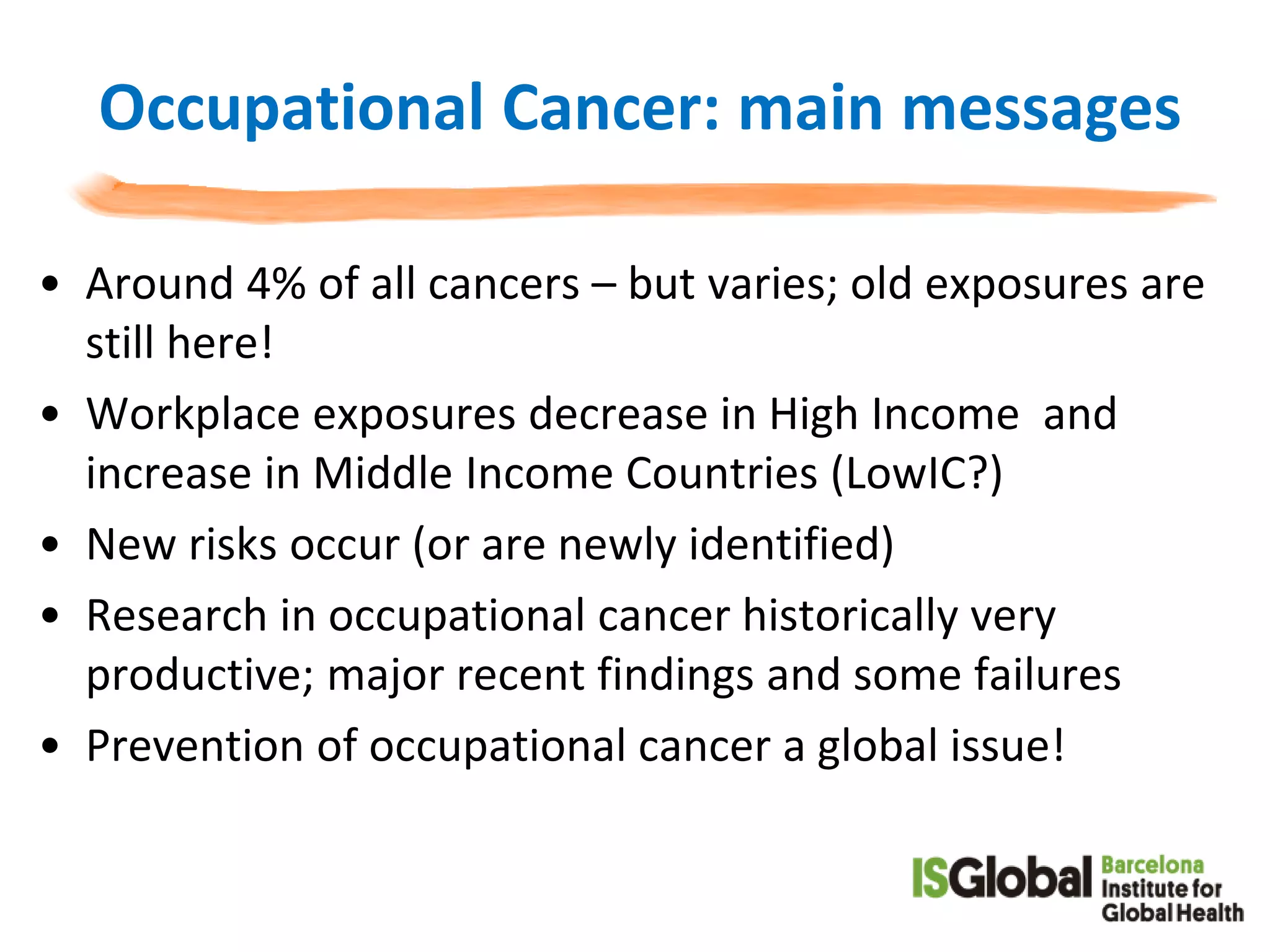 Occupational Cancer in the 21st century | PDF