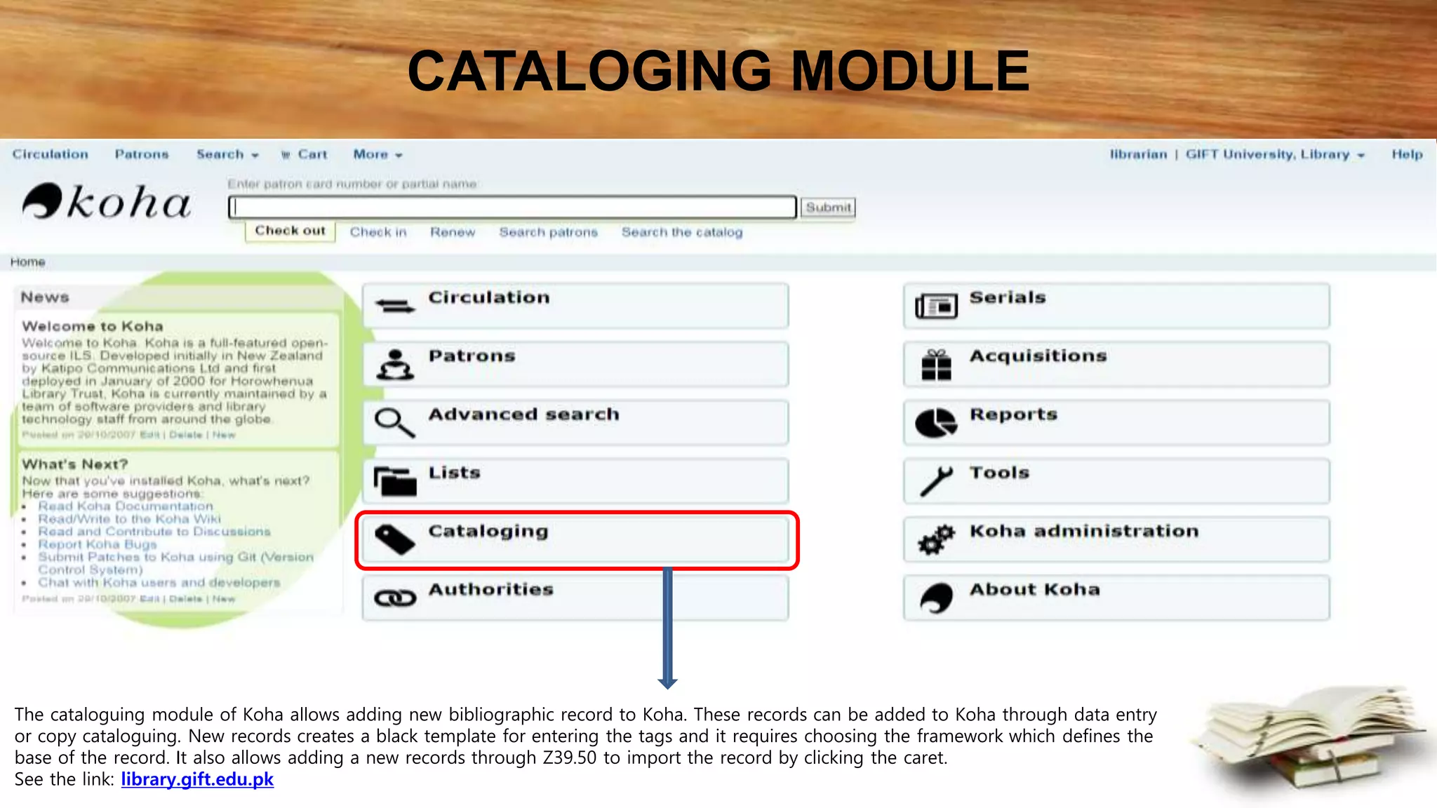 Koha cataloguing module | PPTX
