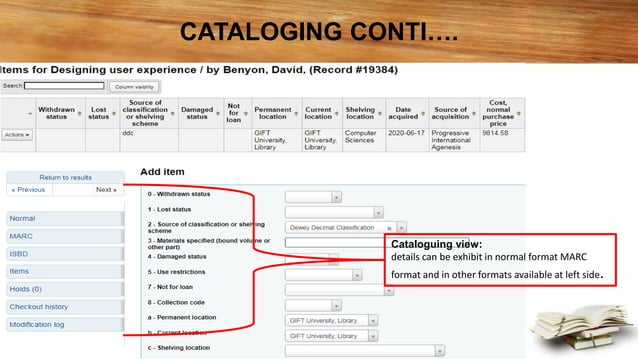 Koha Cataloguing Module Pptx