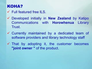 Koha: ILS | PPT