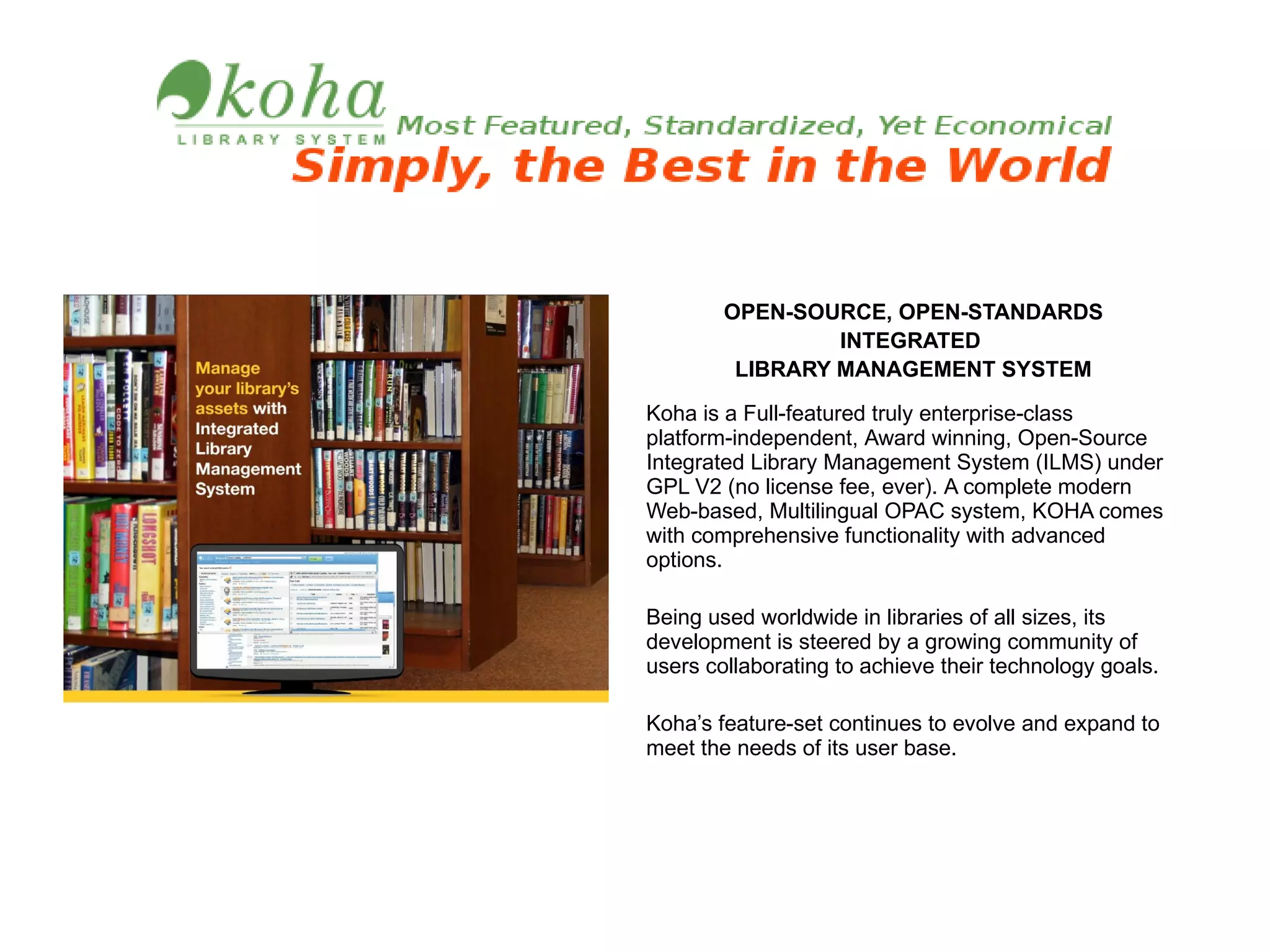 Koha Library Management System presentation | PDF