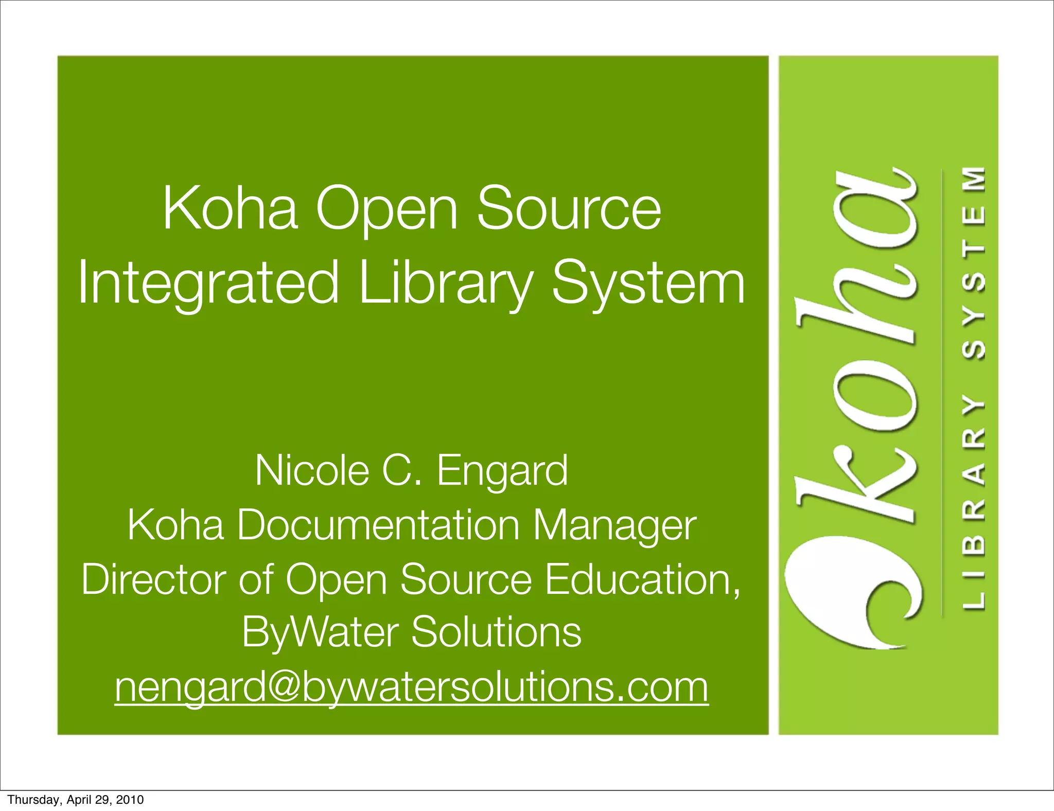 Intro to Koha ILS | PPT