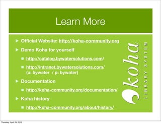 Intro to Koha ILS | PPT