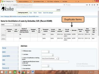 Koha Cataloguing Module | PPTX