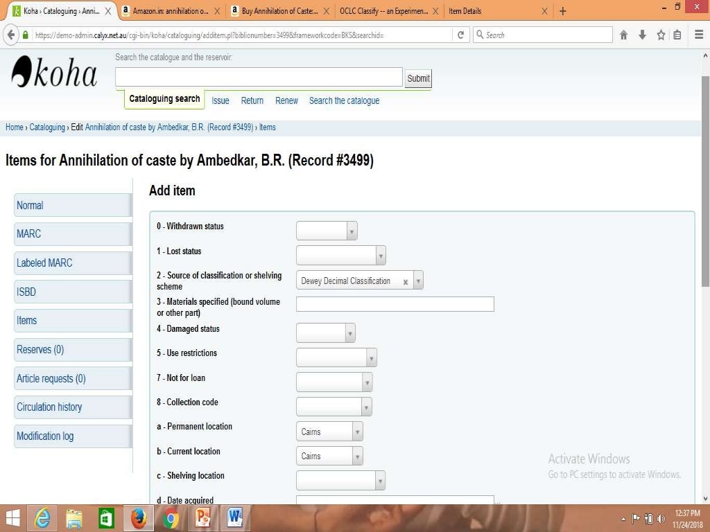Koha Cataloguing Module