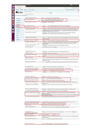Koha Configuration – Global System Preferences | PDF