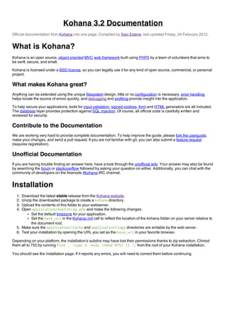 Kohana 3.2 documentation | PDF