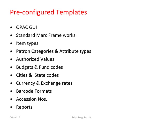 Pre-configured Koha | PPT