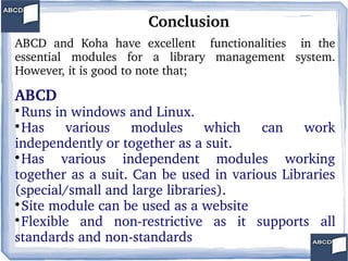 Koha vs abcd by joel nakitare | PPT