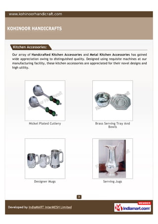 Kohinoor Handicrafts, Moradabad, Metal Accessories | PDF