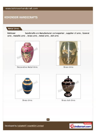 Kohinoor Handicrafts, Moradabad, Metal Accessories | PDF