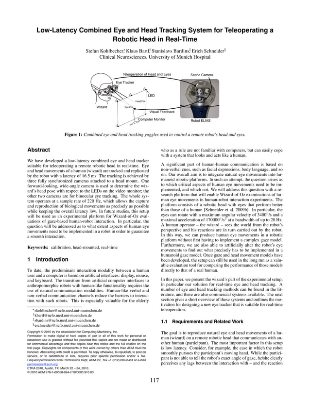 Kohlbecker Low Latency Combined Eye And Head Tracking System For ...