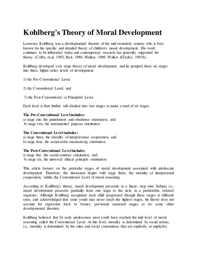 Kohlberg theory