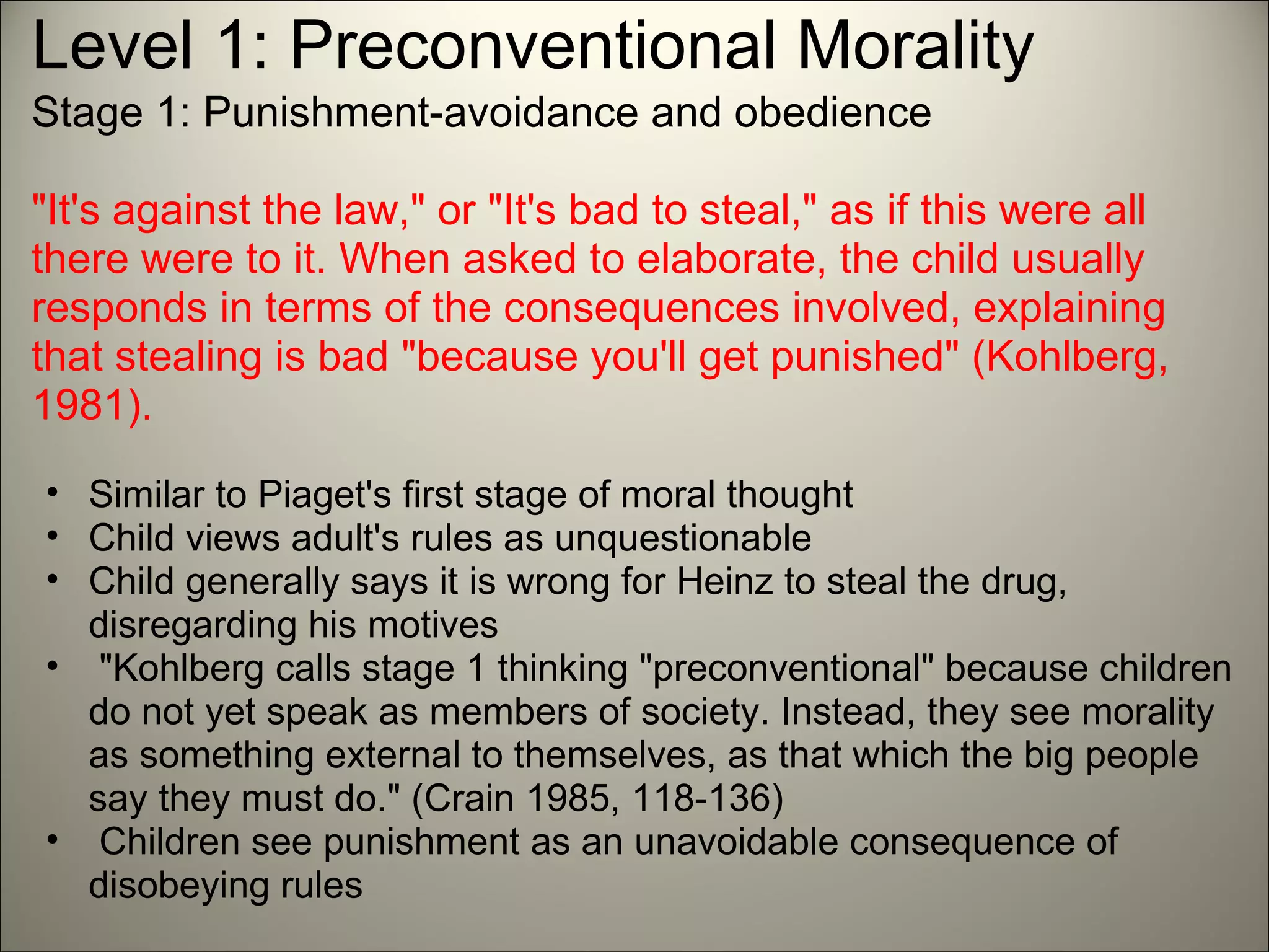Kohlberg's theory of moral reasoning | PPT