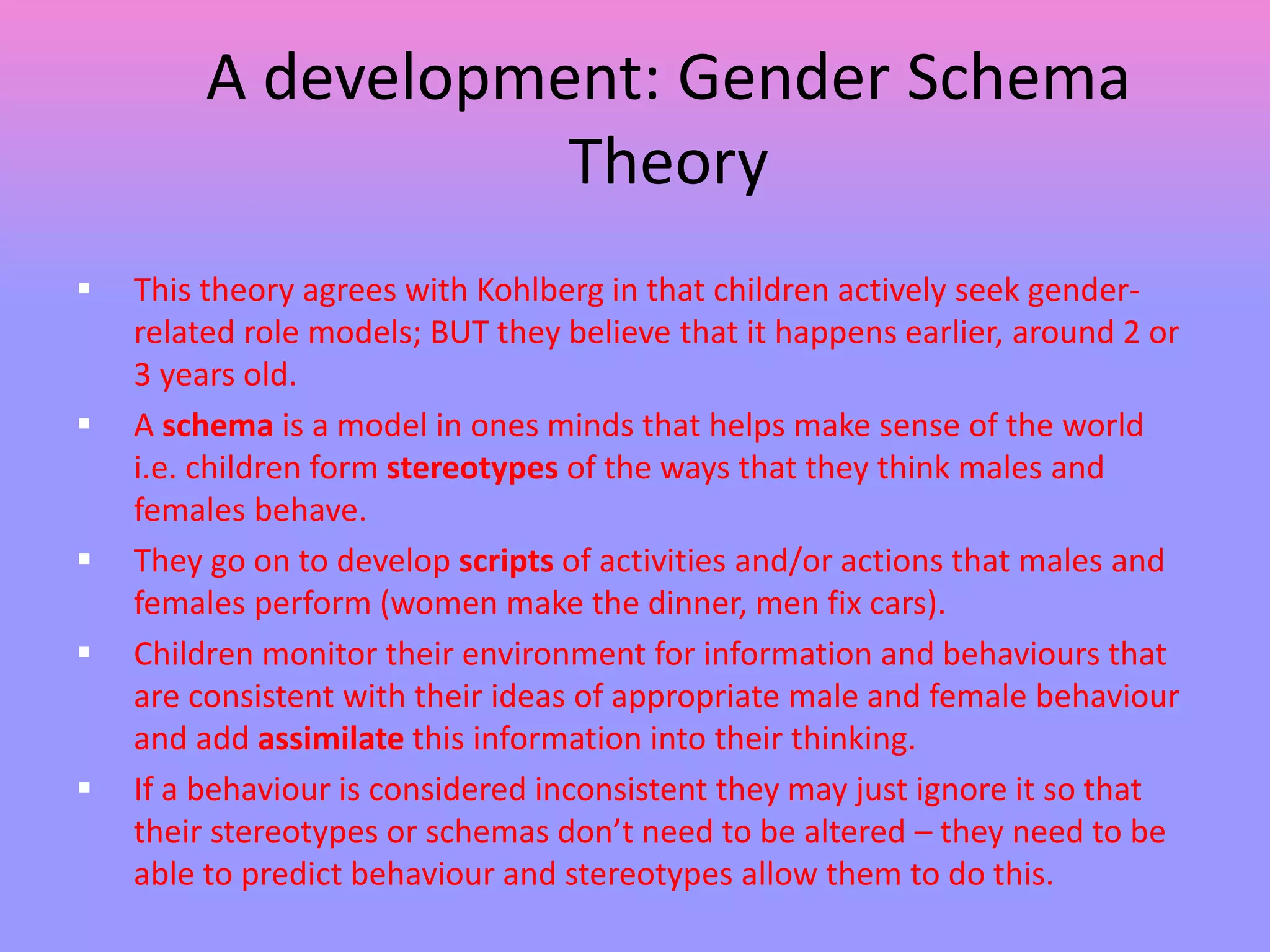 Psychological explanations of gender development | PPTX