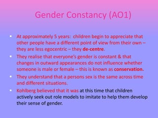 Psychological explanations of gender development | PPTX