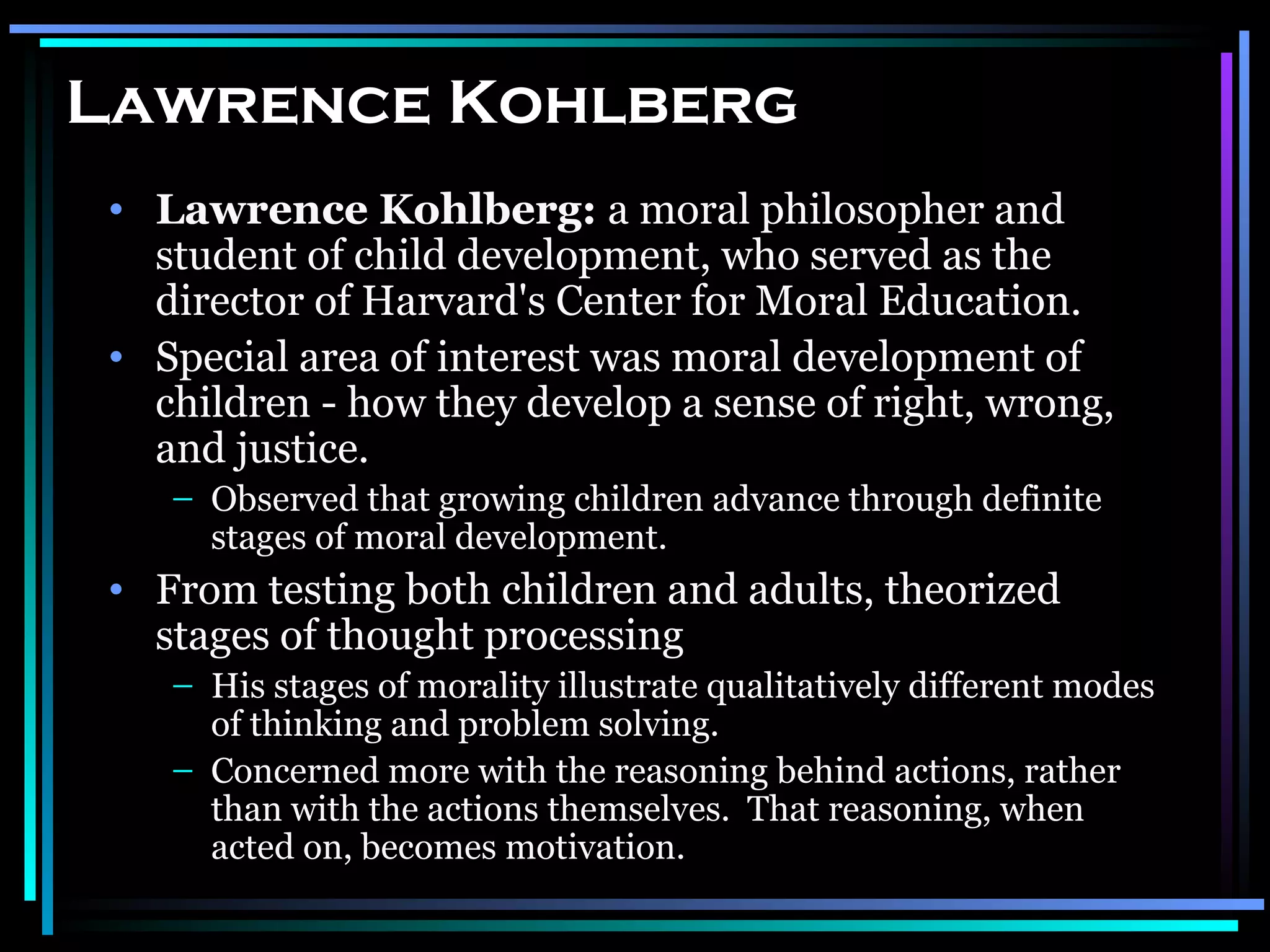 Kohlberg's Stages of Morality | PPT