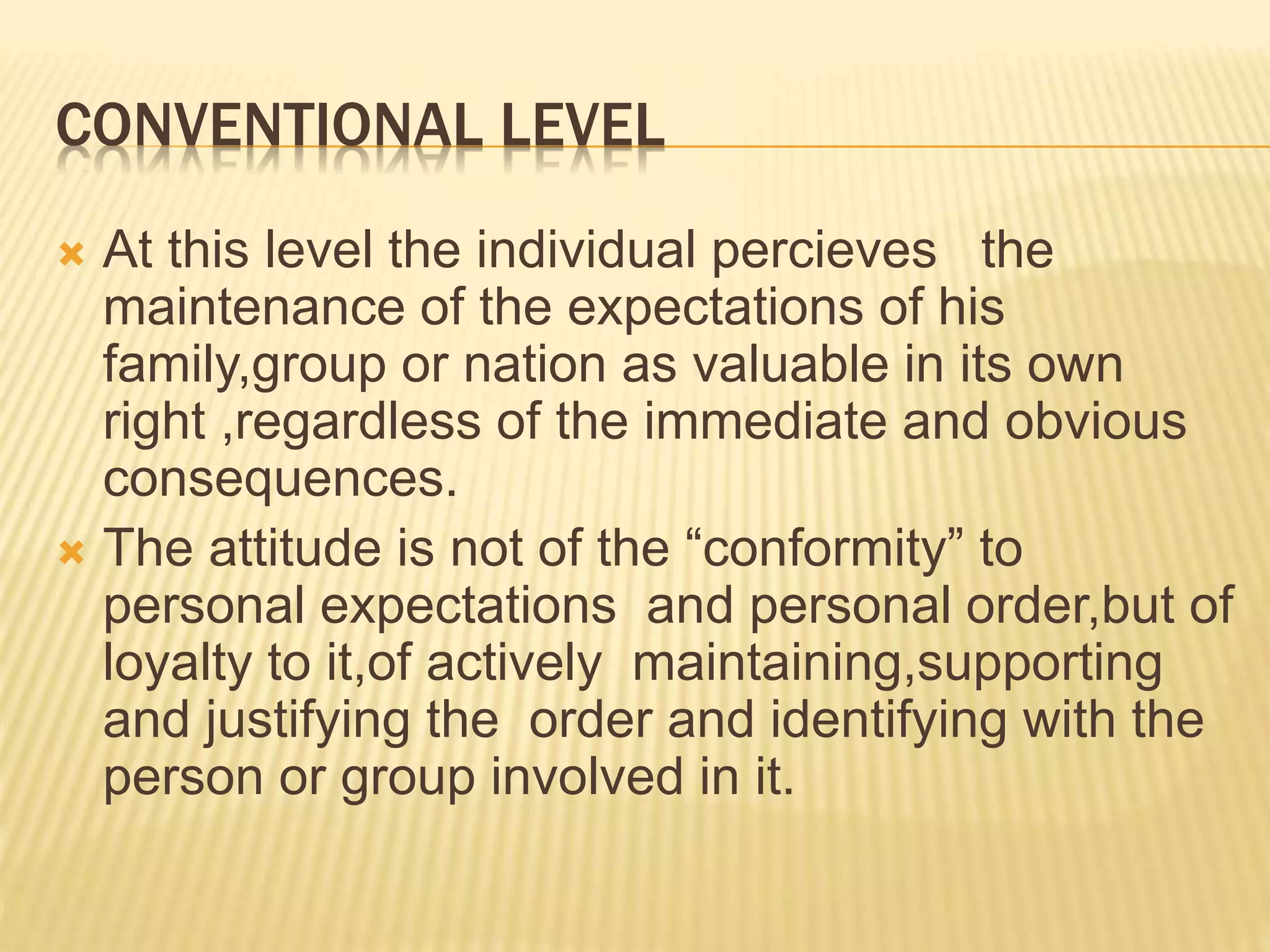 Kohlberg’s three level of moral development | PPTX