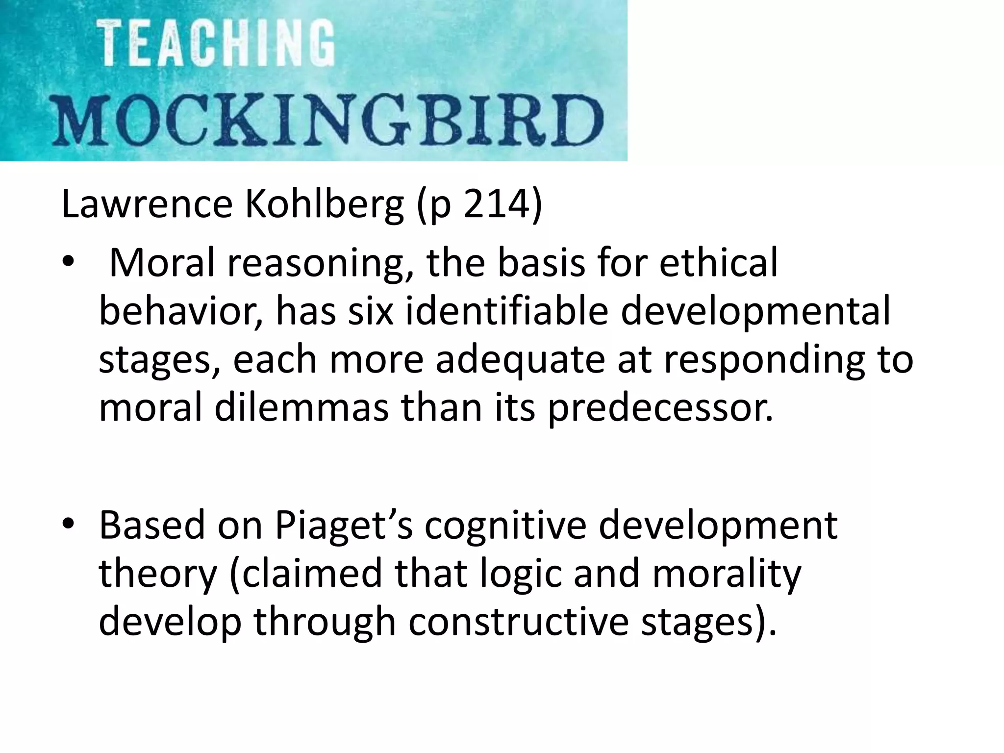 Kohlbergs moral development stages | PPTX