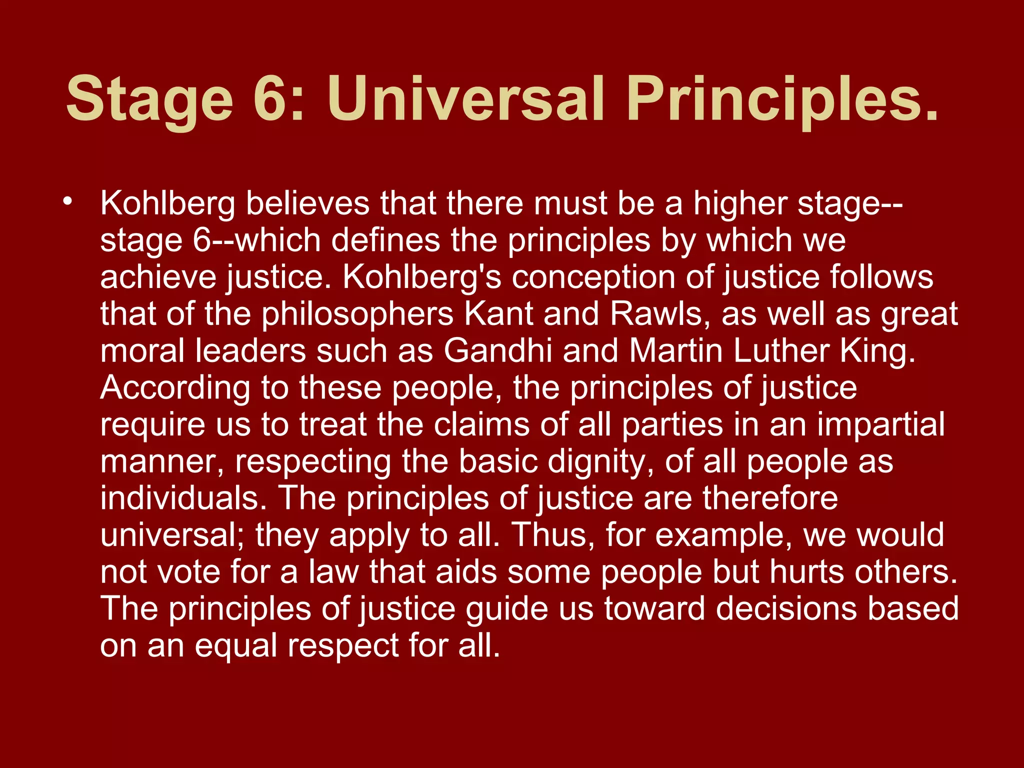 Kohlbergs six stages_of_moral_development - | PPT