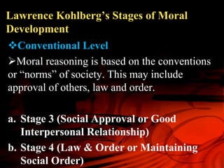 Kohlberg's Stages of Moral Development | PPTX