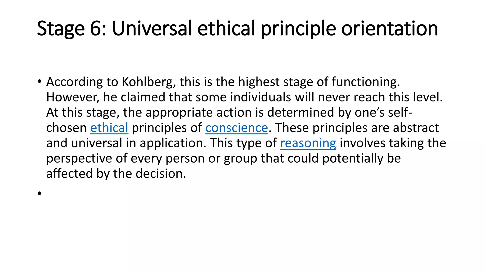 Kohlberg's theory of moral development | PPTX