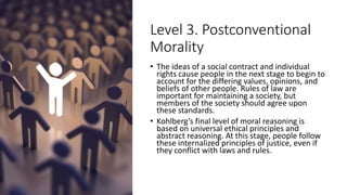 Kohlberg's theory of moral development | PPTX