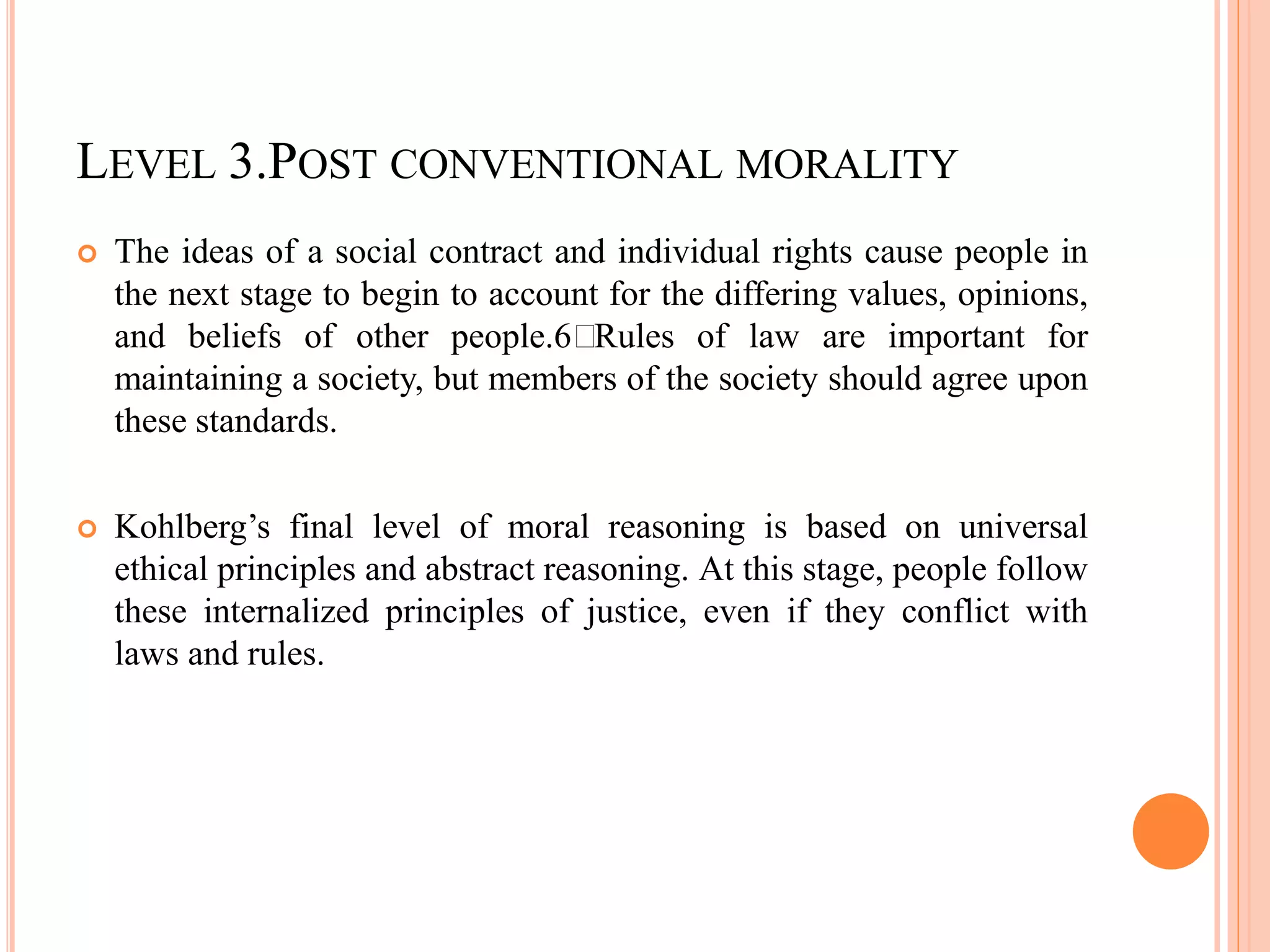 Kohlberg's theory of moral development | PPTX | Science