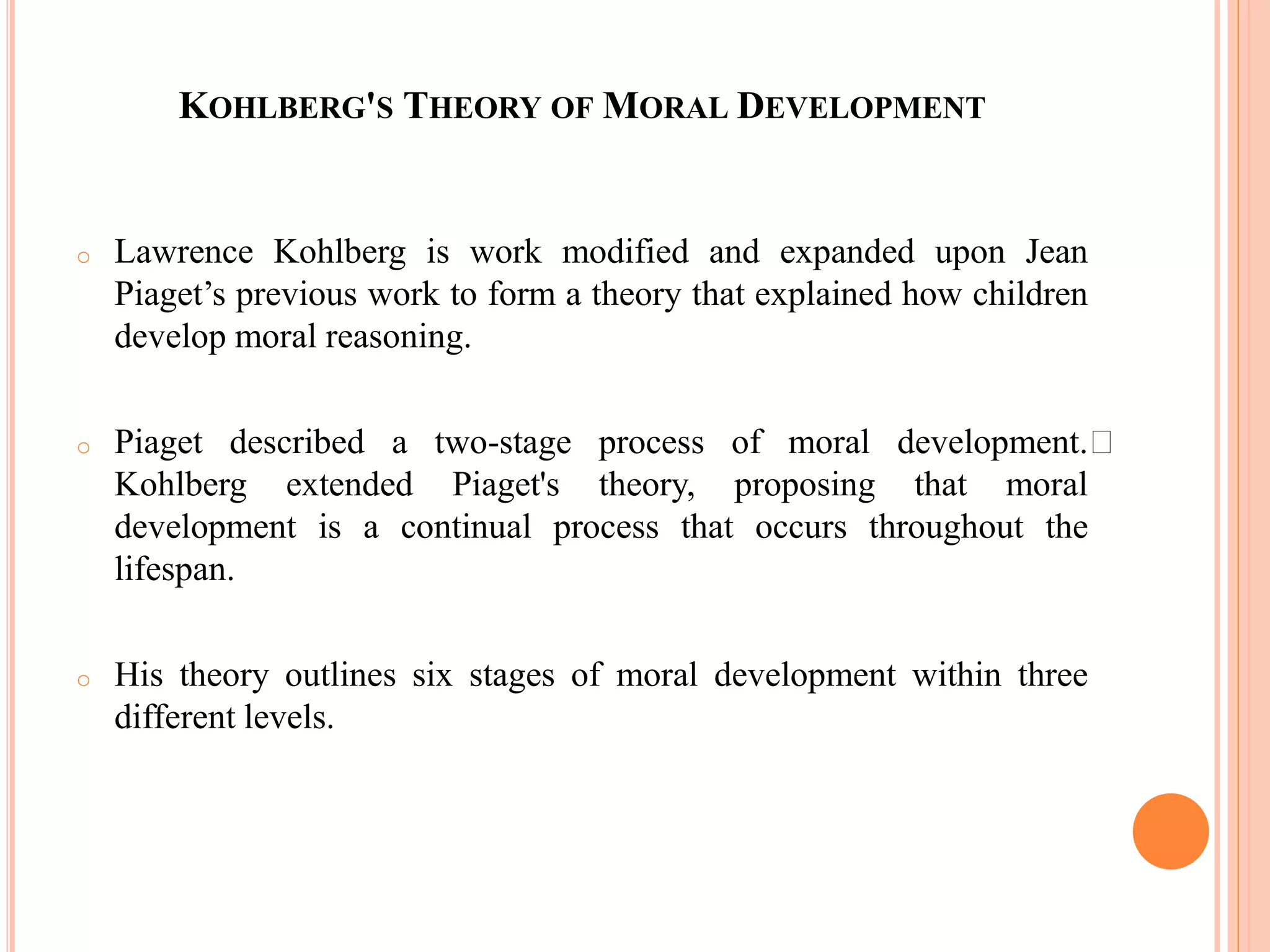 Kohlberg's theory of moral development | PPTX | Science