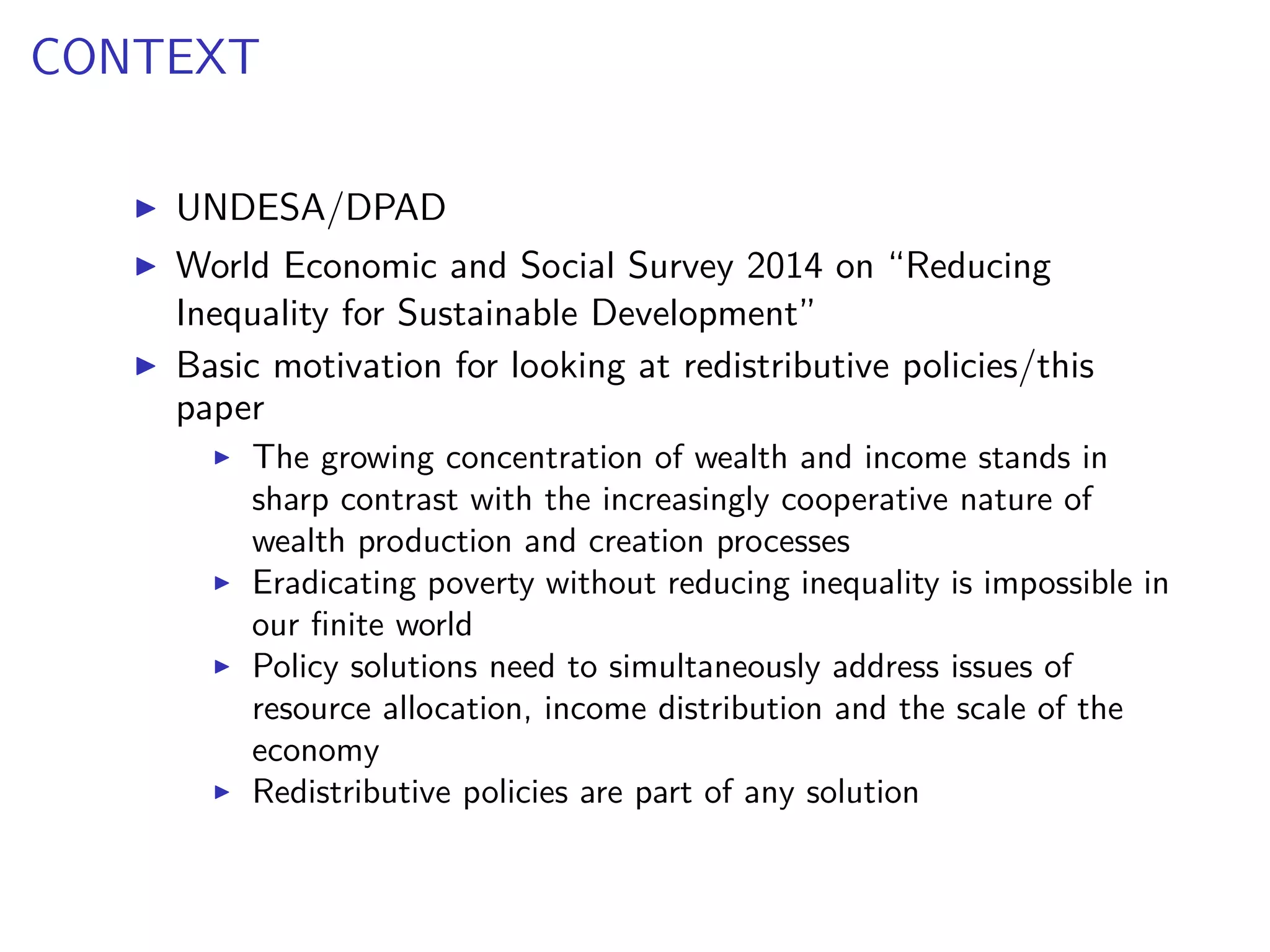 Asset-Centered Redistributive Policies for Sustainable Development | PDF
