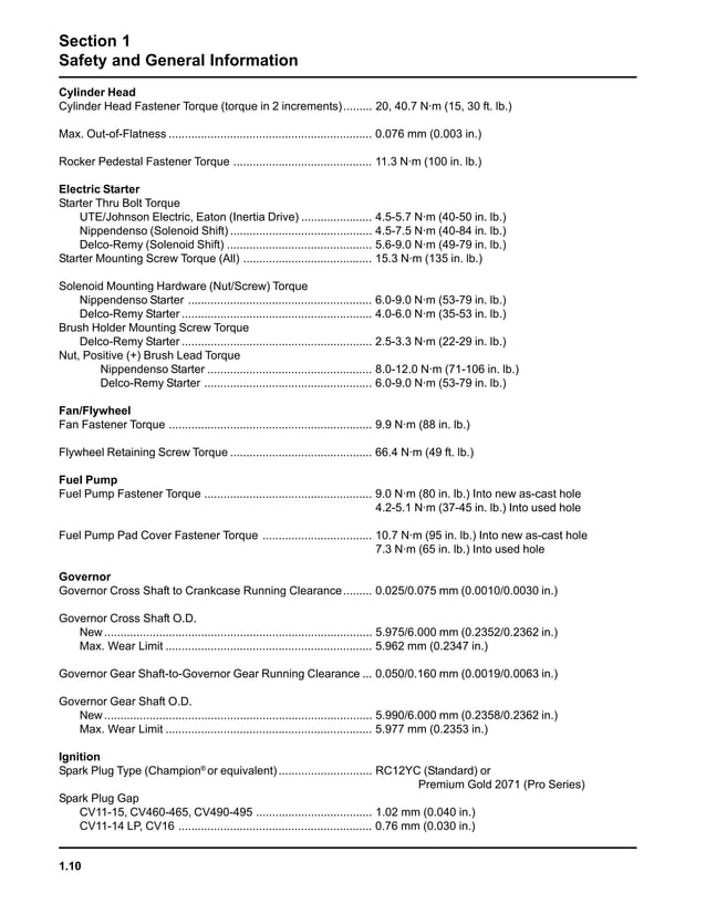 Kohler command cv12.5 vertical crankshaft engine service repair manual (1991 2002) | PDF