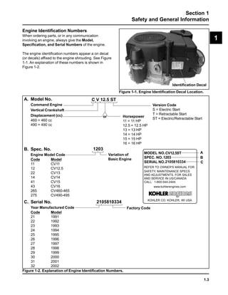 Kohler command cv495 vertical crankshaft engine service repair manual ...