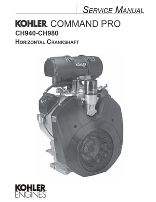 Kohler command pro ch940 horizontal crankshaft service repair manual | PDF