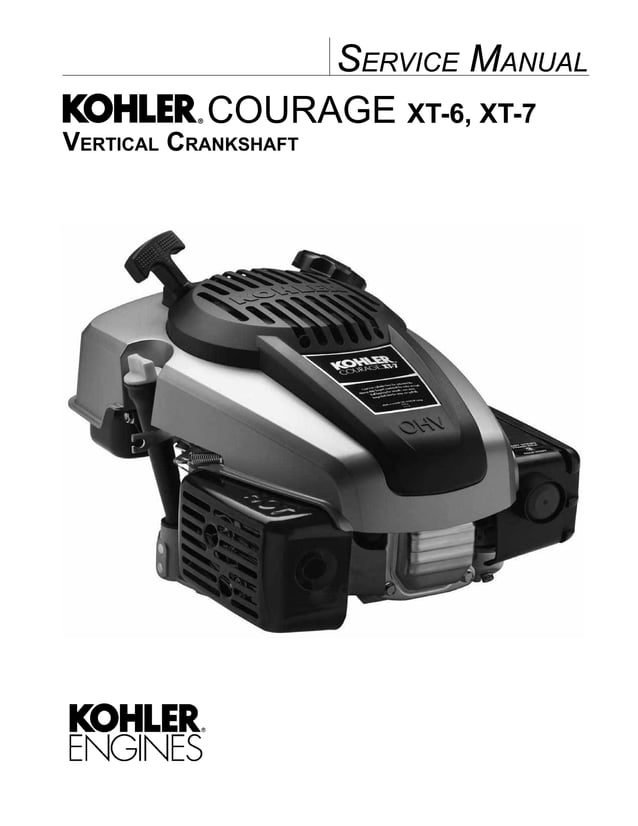 Kohler courage xt 6 vertical crankshaft engine service repair manual | PDF