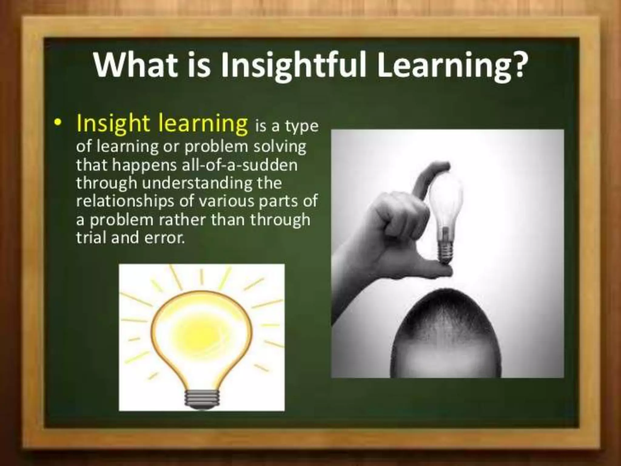 Kohler Insightful learning theory | PPTX