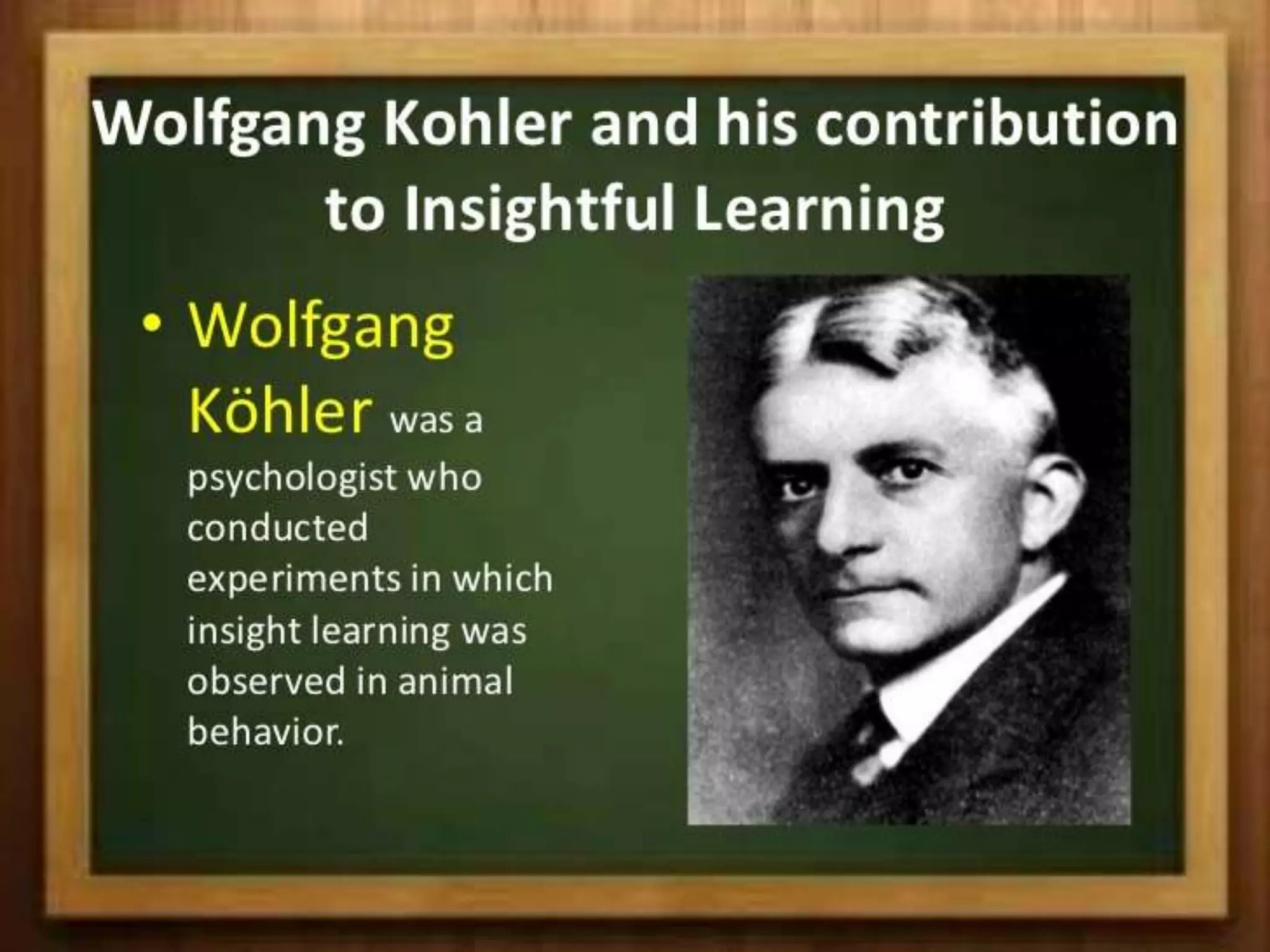 Kohler Insightful learning theory | PPTX