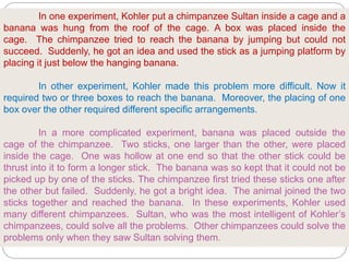 Kohler Insightful learning theory | PPTX