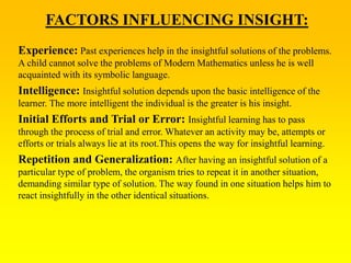 KOHLERS THEORY OF INSIGHT LEARNING .pptx