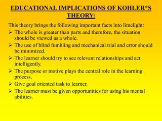 KOHLERS THEORY OF INSIGHT LEARNING .pptx