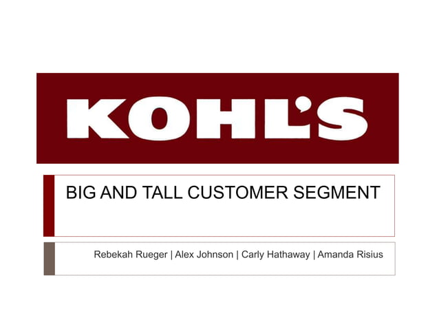 Kohl's Big and Tall Marketing Proposal | PPT