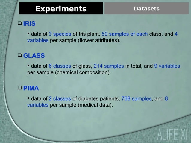 KohonAnts: A Self-Organizing Ant Algorithm for Clustering and Pattern Classification | PPT