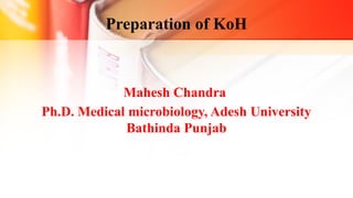 KoH Prepration, CLASSIFICATION OF FUNGAL DISEASES | PPTX