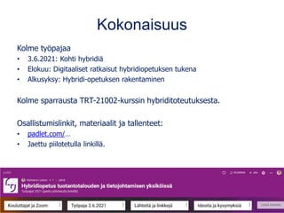 Kohti hybridiä 3.6.21
