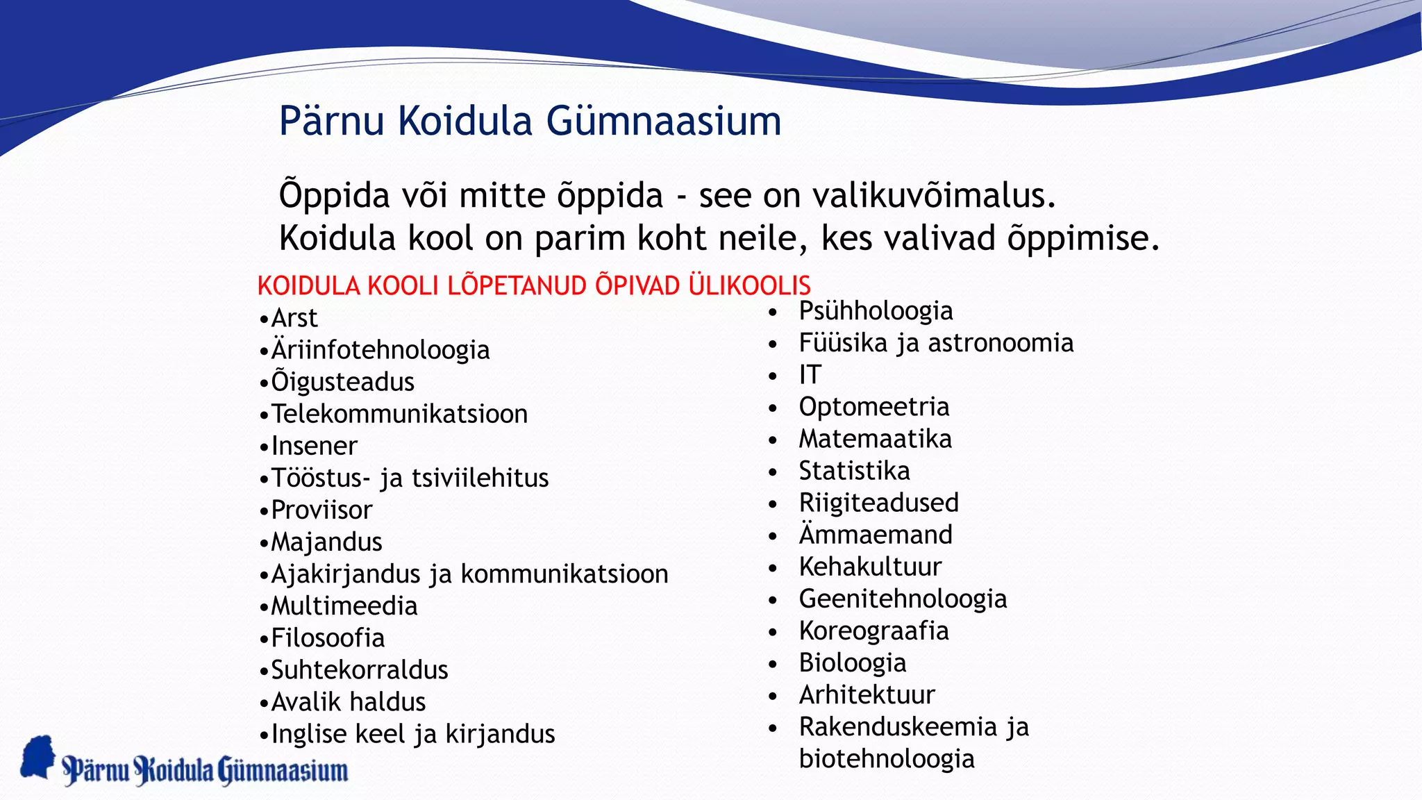 Koidula kooli tutvustus 2020 | PPT
