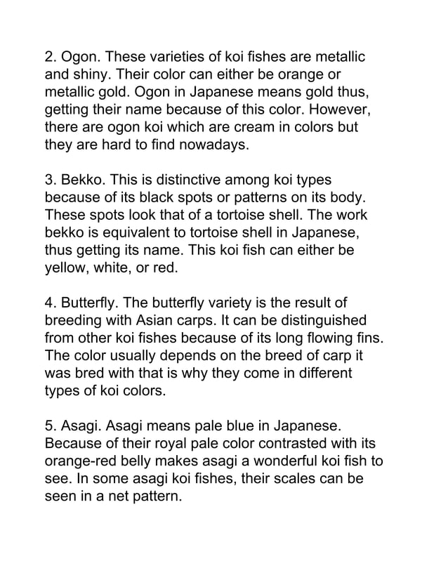 Koi Types | PPT