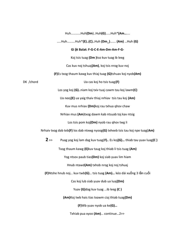 Koj dag kuv tuag chord.kerb xyooj | DOC