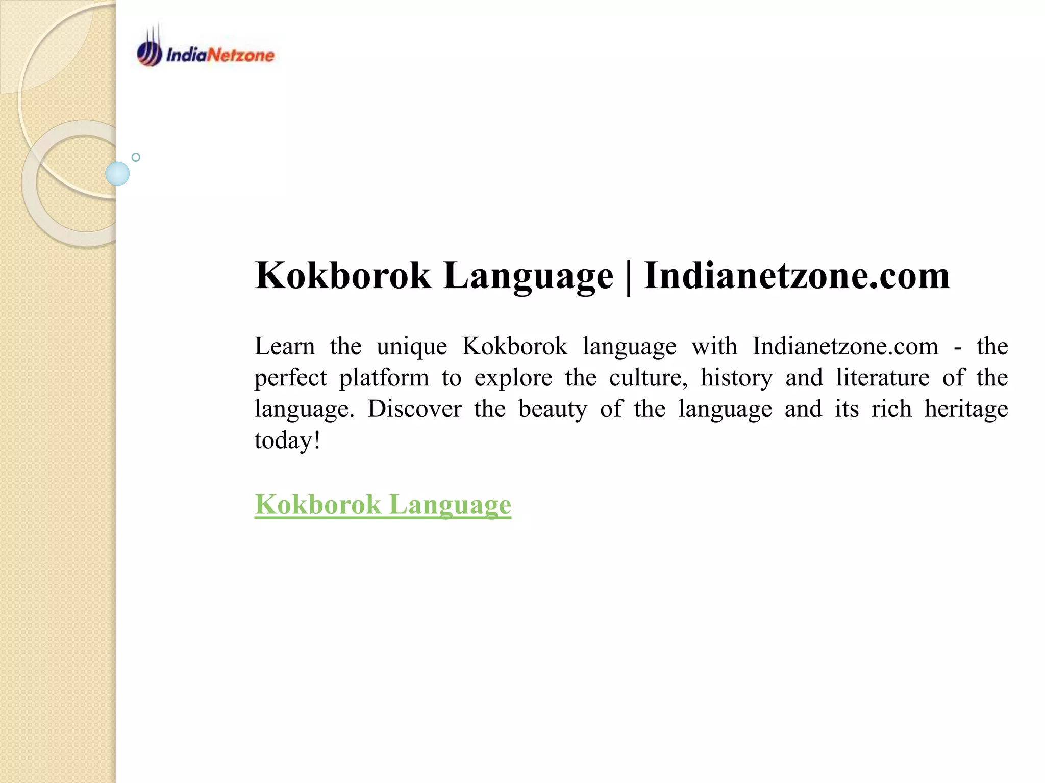 Kokborok Language Indianetzone.com.pptx