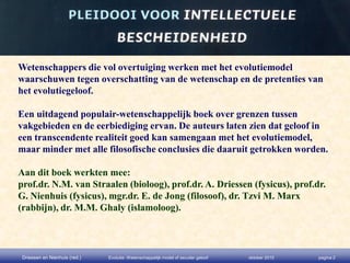 Evolutie: wetenschappelijk model of seculier geloof | PPT